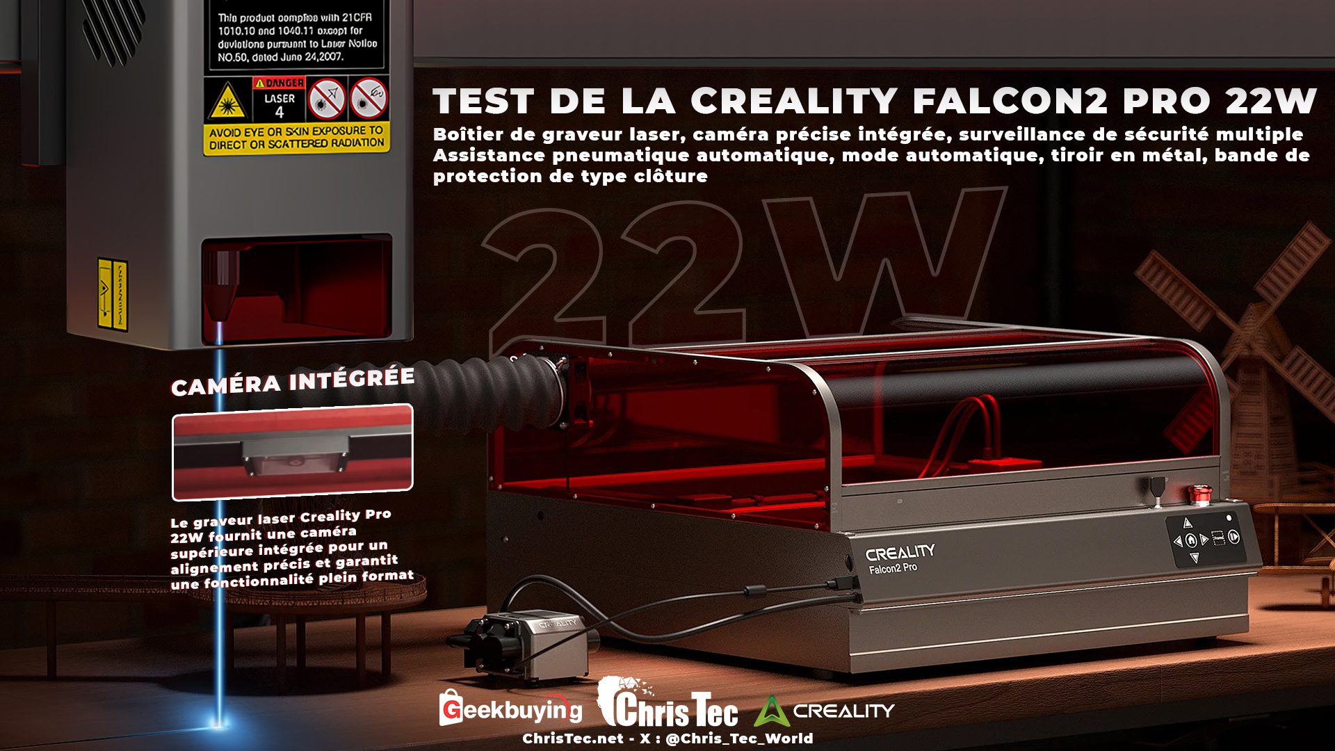 ⚡Creality Falcon2 Pro 22W - Test du graveur et découpeur laser