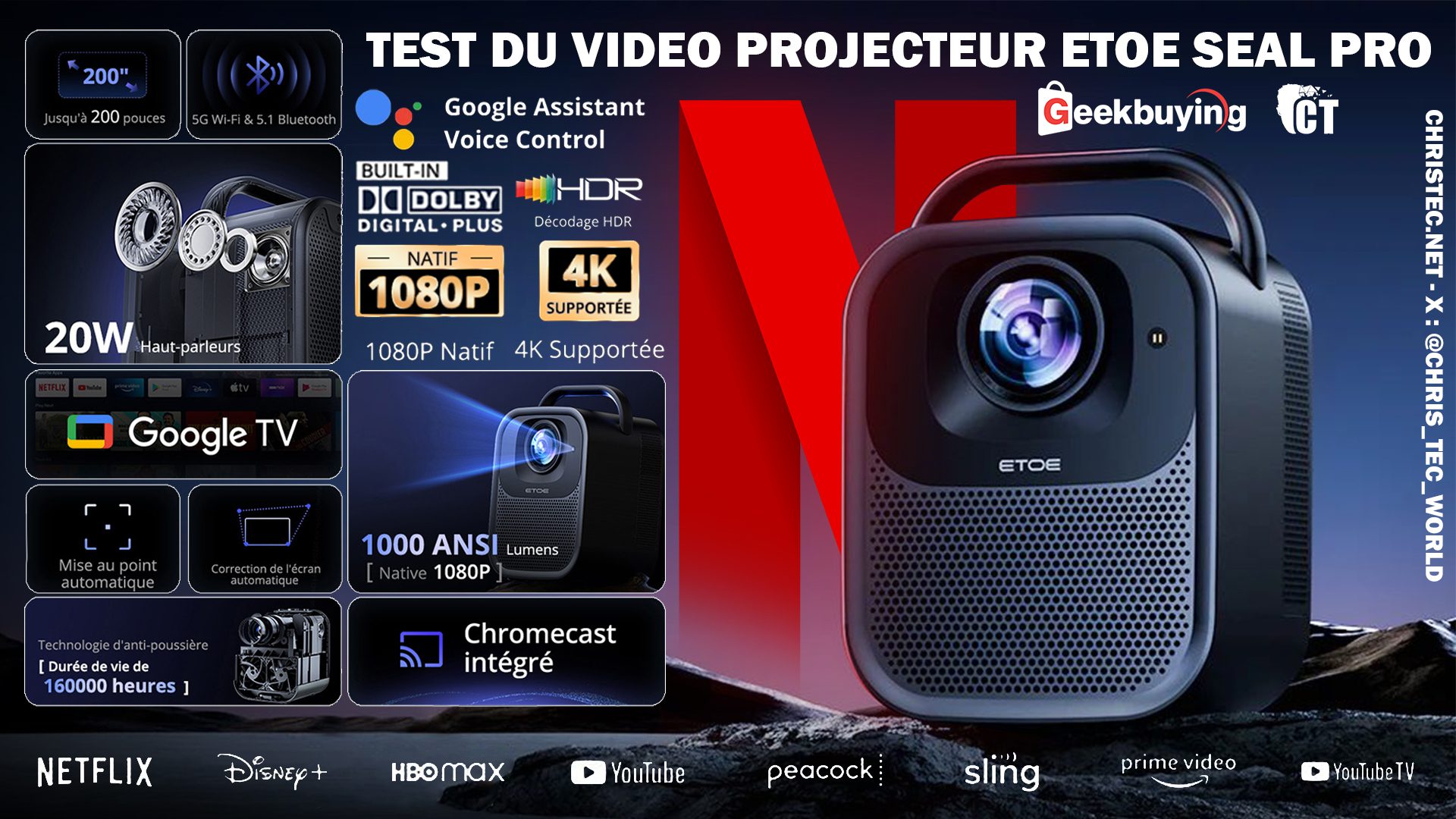 ️Test du vidéoprojecteur ETOE Seal Pro Full HD ultra-prometteur